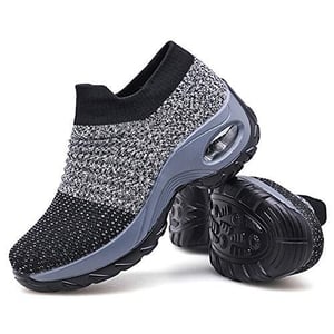 Slow Man Womens Walking Shoes Sock Sneakers Wide Width Hypersoft Slip ...