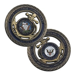 Navy Pattern US Coins Value Bronze Hollow Double-Sided Military ...