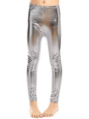 Aaronano Little Girls' Metallic Color Shiny Stretch Leggings, Now 20% Off