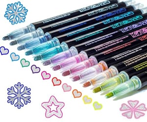 Shimmer Markers Outline Glitter Gel Pens: 12 Christmas Stocking ...